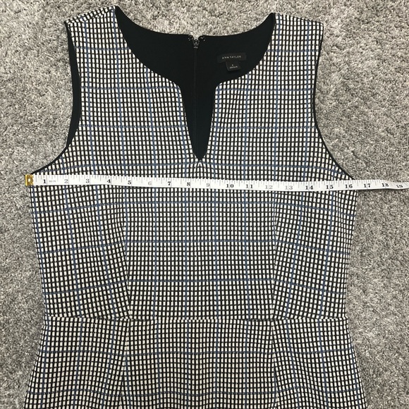 Ann Taylor | Dresses | Ann Taylor Sheath Dress Black White Blue Plaid ...